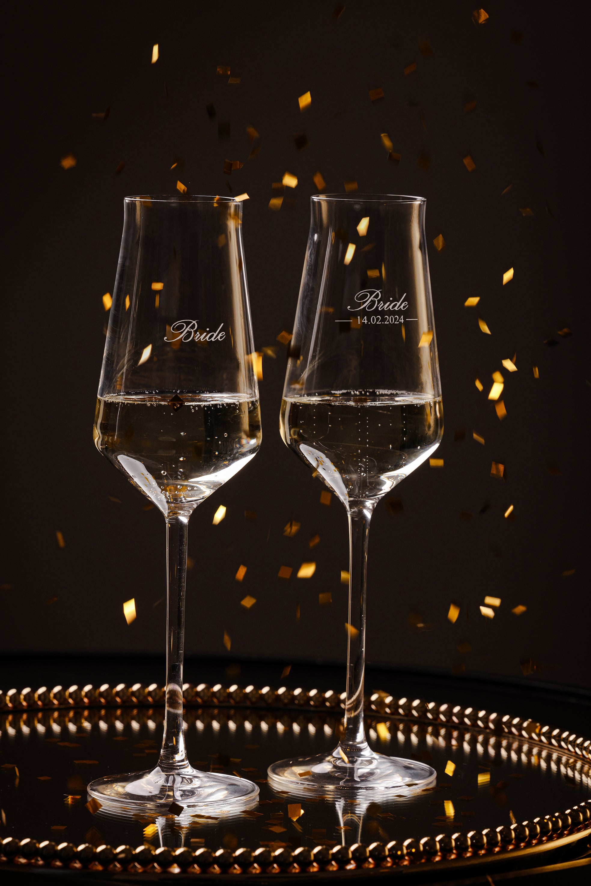 Calligraphy Script Wine & Champagne Glasses
